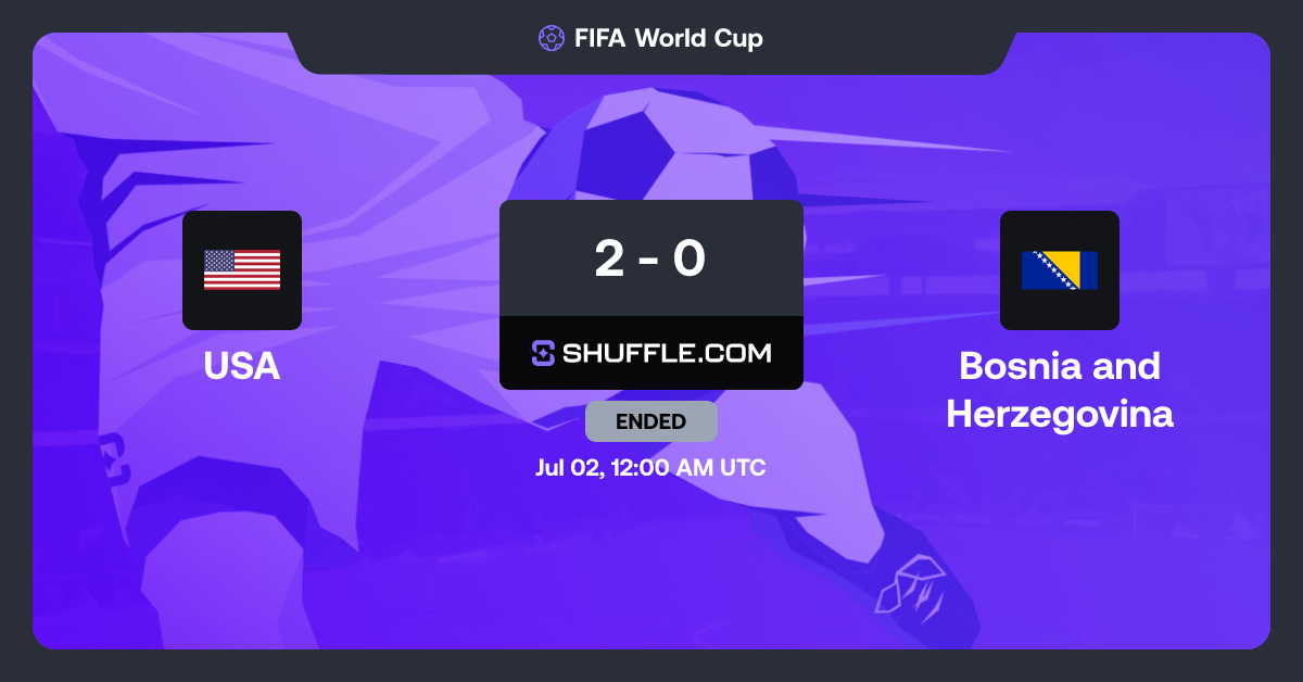 Apueste a USA vs Bosnia and Herzegovina | Shuffle - Cripto Casino VIP