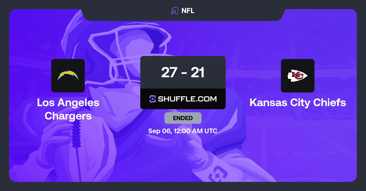 Bet Los Angeles Chargers vs Kansas City Chiefs | Shuffle - VIP Crypto Casino