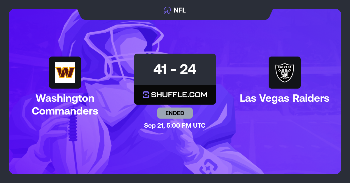 Bet Washington Commanders vs Las Vegas Raiders | Shuffle - VIP Crypto ...