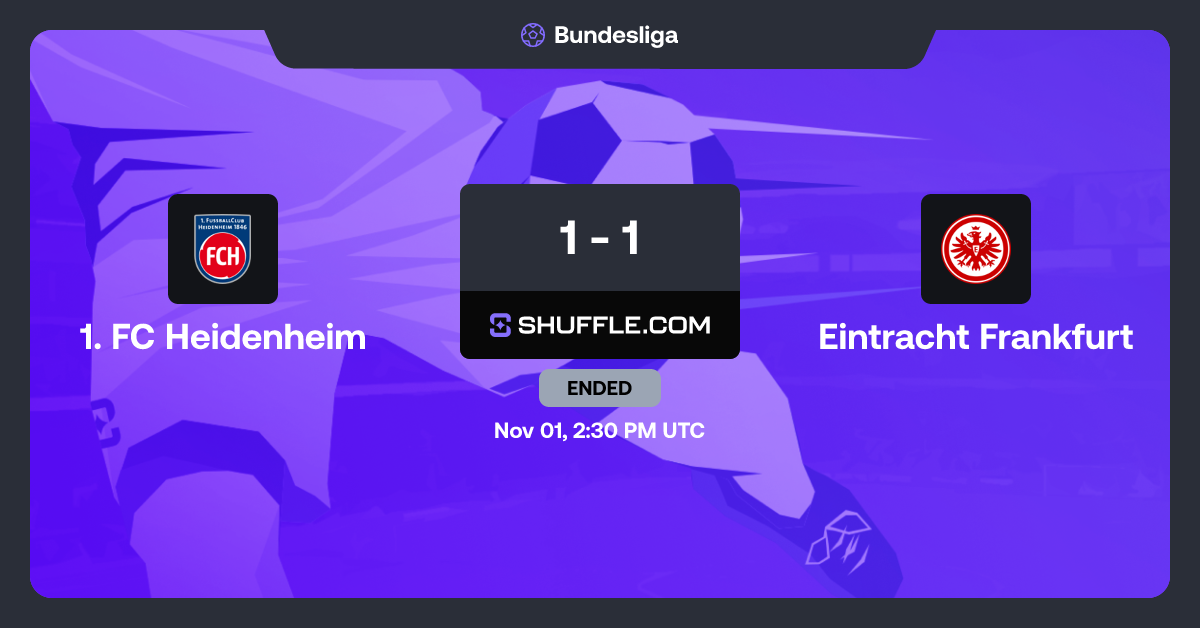 Bet 1. FC Heidenheim vs Eintracht Frankfurt | Shuffle - VIP Crypto Casino
