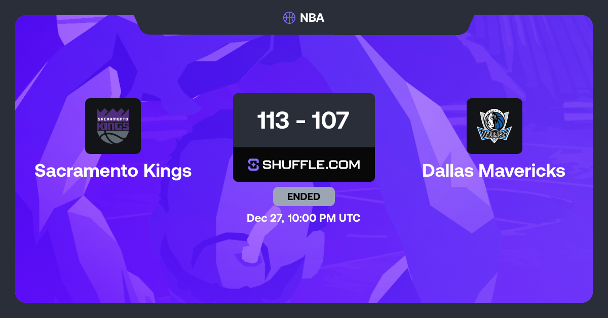 Bet Sacramento Kings vs Dallas Mavericks | Shuffle - VIP Crypto Casino