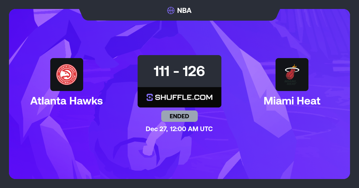 Bet Atlanta Hawks vs Miami Heat | Shuffle - VIP Crypto Casino