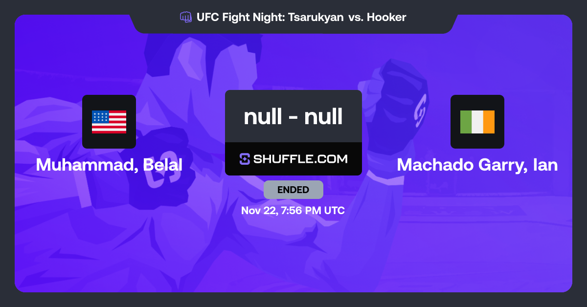 Bet Muhammad, Belal vs Machado Garry, Ian | Shuffle - VIP Crypto Casino