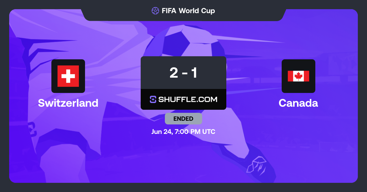 Bet Switzerland vs Canada | Shuffle - VIP Crypto Casino